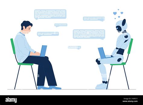 online interaction between robot and human in chat man customer and