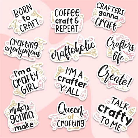Crafter Sticker Pack Craft Lover Sticker Scrapbooking Sticker Pack