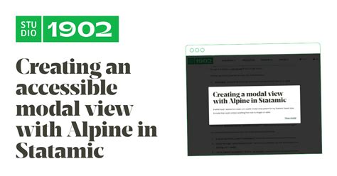 Creating An Accessible Modal View With Alpine In Statamic • Journal