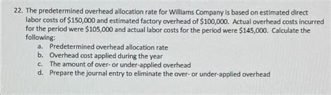 solved the predetermined overhead allocation rate for