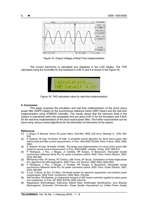 Simulation And Hardware Implementation Of Shunt Active Power Filter Based On Synchronous