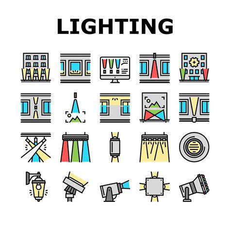 Facade Lighting Tool Collection Icons Set Vector 11994632 Vector Art At