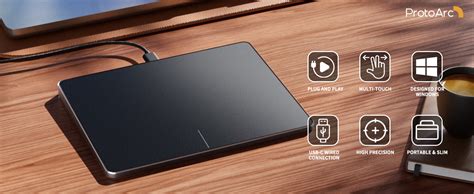 Protoarc T1 Wired High Precision Trackpad For Windows Usb Slim Touchpad Mouse With Multi Touch