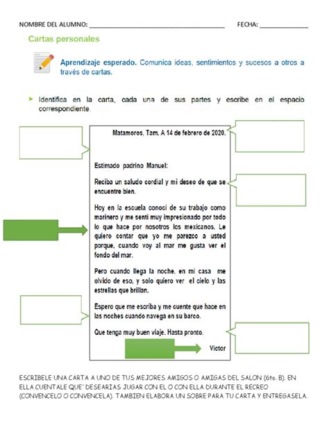 Actividad Escribir Una Carta Y Sobre Pdf