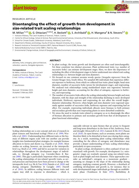 Pdf Disentangling The Effect Of Growth From Development In Size Related Trait Scaling