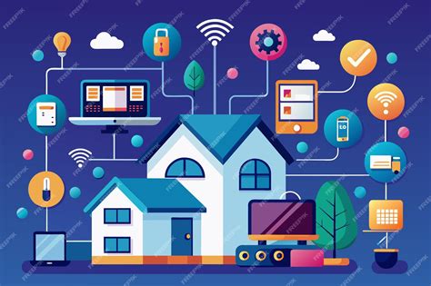 Premium Vector Smart Home Devices Connected Through A Centralized Hub