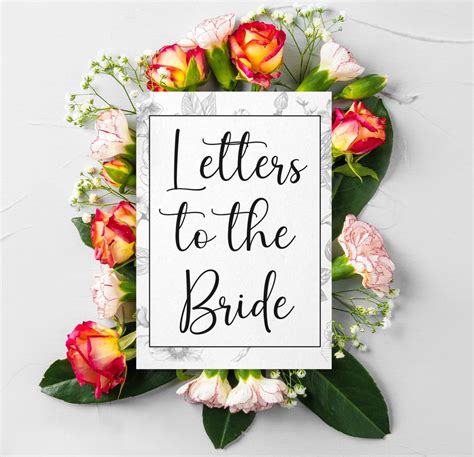 Letters To The Bride Printable Cover Sheet Wedding Memory Book