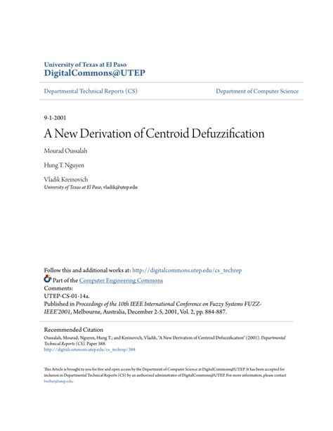 Pdf A New Derivation Of Centroid Defuzzification