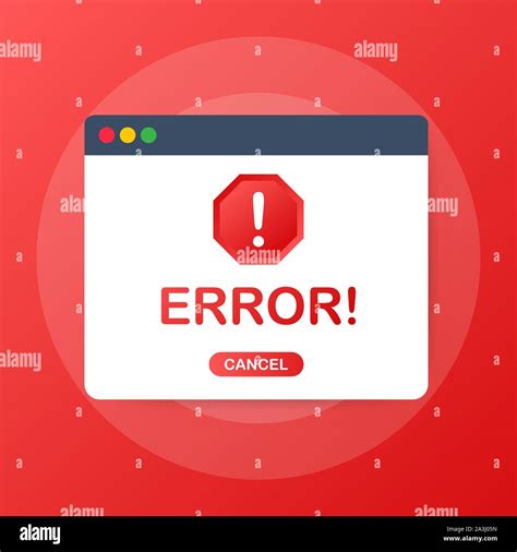Window Operating System Error Warning Vector Stock Illustration Stock