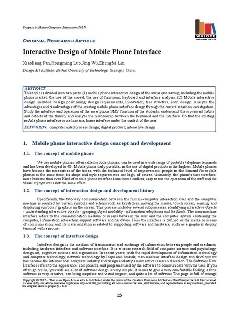 Interactive Design Of Mobile Phone Interface Pdf User Interface