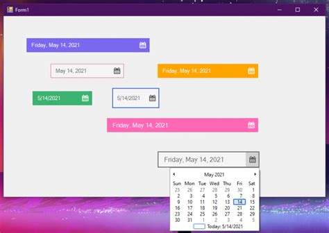 Custom DateTimePicker Custom Controls WinForm C RJ Code Advance