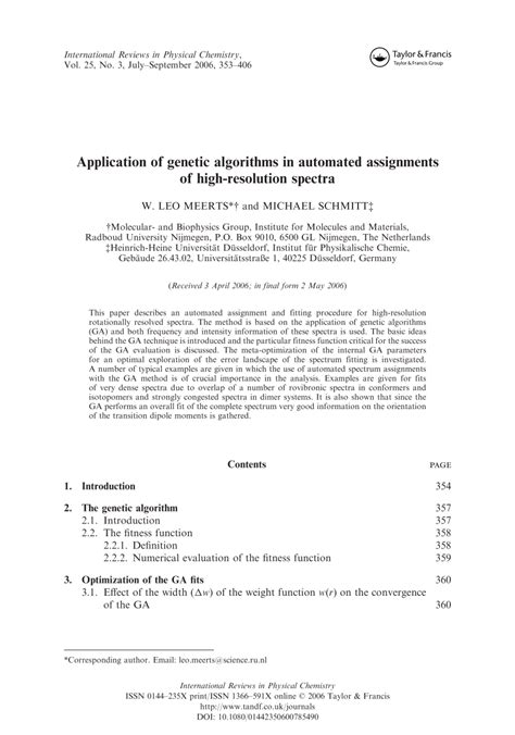 Pdf Application Of Genetic Algorithms In Automated Assignments Of