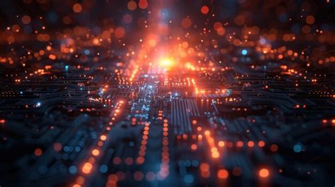 Premium Photo Glowing Circuit Board With Technological Connections