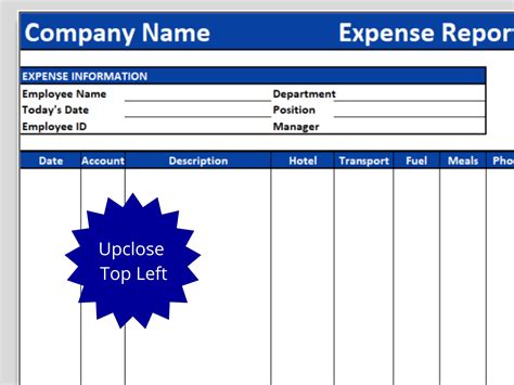 Expense Report Template Editable Excel Form HR Template Payroll Document Employee