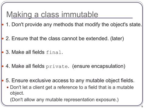 Immutable Classes Updated Ppt