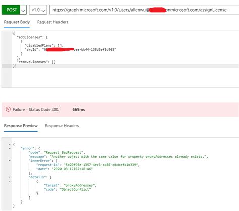 Microsoft Graph Api Assign License Giving Error Stack Overflow