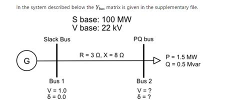 in the system described below the ybus matrix is