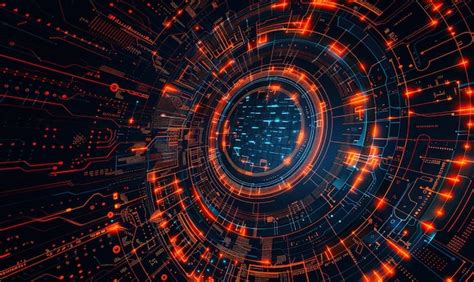 Premium Photo Futuristic Digital Data Tunnel Generate Ai