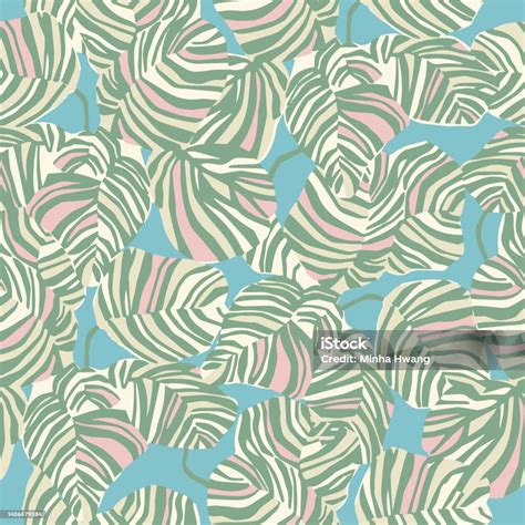 벡터 열대 잎 모티프 일러스트 레이 션 원활한 반복 패턴 패션과 홈 데코레이션 패브릭 인쇄 디지털 아트 워크 하와이 제도에 대한 스톡 벡터 아트 및 기타 이미지 Istock