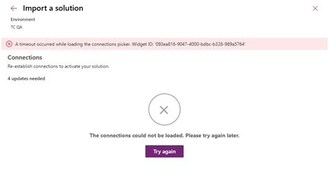 Getting A Timeout Error When Trying To Import A Power Plarform Solution