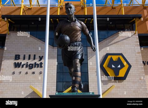 Statue Of Footballer Sir Billy Wright Outside Wolverhampton Wanderers