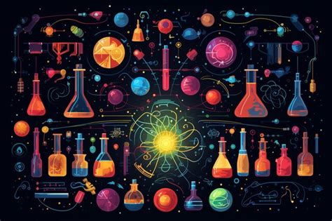 Premium Photo Vector Colorful Science Objects And Icons Vector