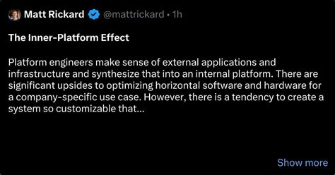 The Inner Platform Effect Rprogramming