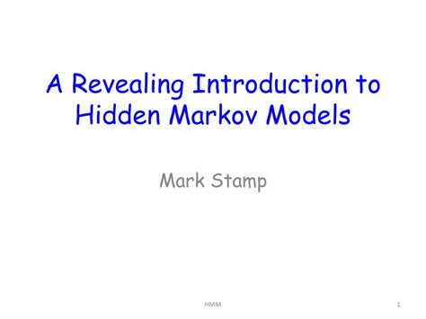 PPT A Revealing Introduction To Hidden Markov Models PowerPoint Presentation ID