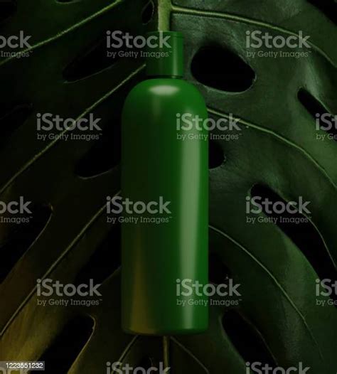 천연 화장품 크림 세럼 스킨 케어 빈 병 포장 의 디자인 잎 허브 바이오 유기농 제품 아름다움 3d 조명 제품 프레젠테이션 아름다움에 대한 스톡 사진 및 기타 이미지