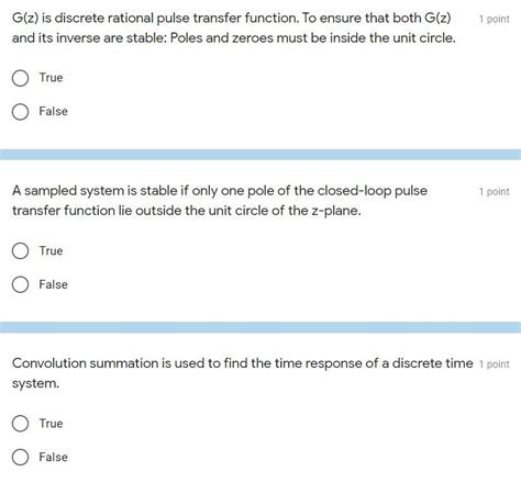 Solved 1 Point G Z Is Discrete Rational Pulse Transfer