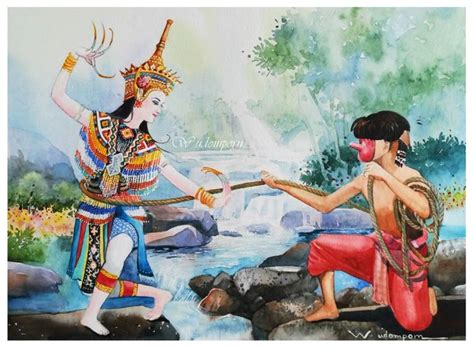 พรานบุญ Andโนราห์ ภาพประกอบศิลปะ ศิลปะไทย ภาพวาดผู้หญิง