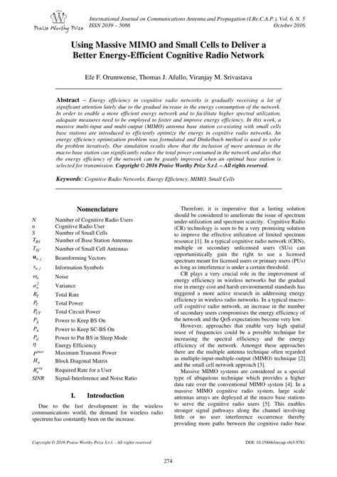 Pdf Using Massive Mimo And Small Cells To Deliver A Better Energy