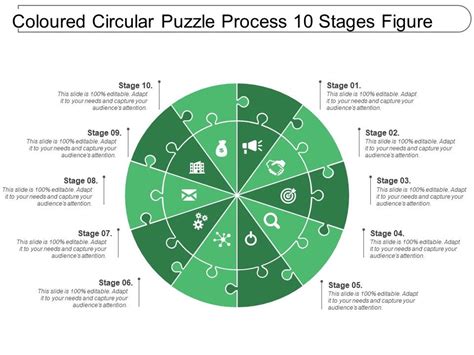Coloured Circular Puzzle Process 10 Stages Figure Graphics