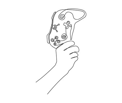Premium Vector Continuous One Line Drawing Of Hand Holding Game Controller Hand Holds