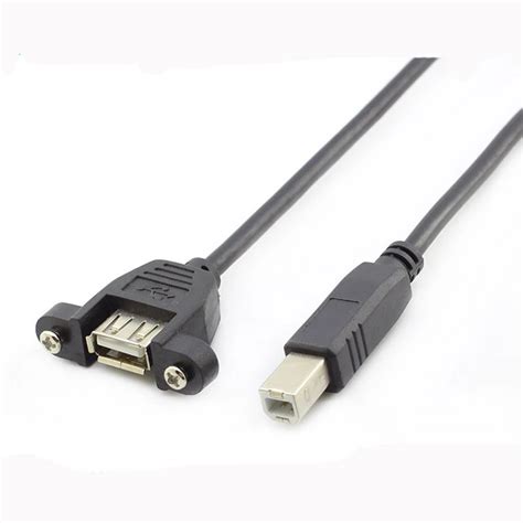 USB Female Mounting Adapter To USB Printer Port Data Extension Cable Baffle Line Fixed Cord