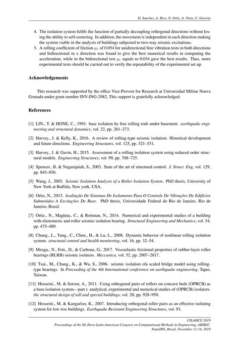 Assessment Of A Roller Seismic Isolation Bearing For Buildings Under Bidirectional Excitations Pdf