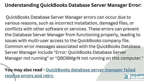 Ppt Resolve Quickbooks Database Server Manager Error Powerpoint