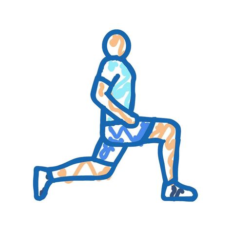 Walking Lunges Fitness Exercise Leg Icon Doodle Illustration 62466077