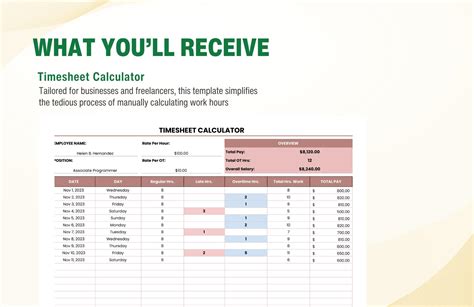 Timesheet Calculator Template In Excel Google Sheets Download Template Net