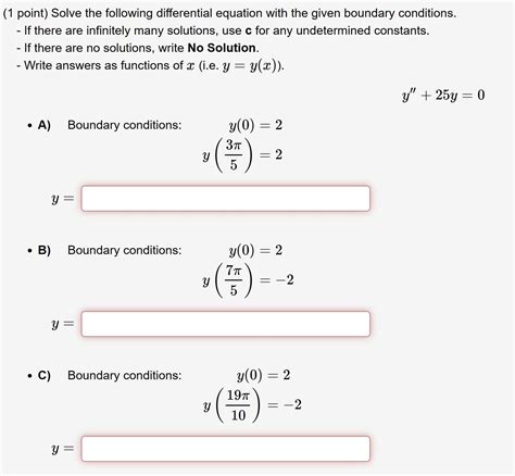solved 1 ﻿point ﻿solve the following differential equation