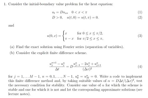 Solved Consider The Initial Boundary Value Problem For T
