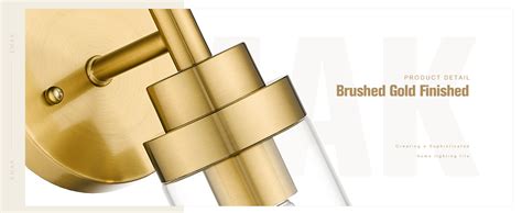 Emak Brushed Gold Sconces Wall Decor Set Of 2 Modern Bathroom Light
