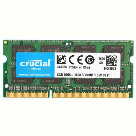 Модуль памяти SO-DIMM DDR3L 8GB/1600 Crucial (CT102464BF160B.M16FP ...