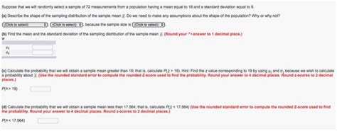Solved Suppose That We Will Randomly Select A Sample Of 72