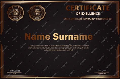 기업 성과 디플로마 수여 인증서 프리미엄 벡터