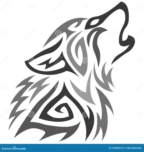 Wolf Outline Vector Design Logo Stock Image 200736313