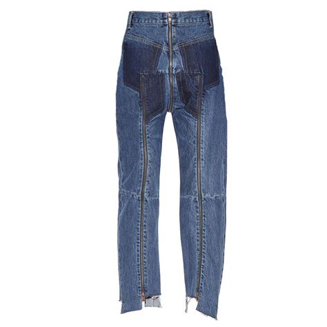 Customizable Denim Crotch Zipper Jeans Women Front To Back Zipper Jeans