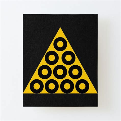 Equilateral Triangle Pattern With Black Circle And Yellow Background Mounted Print For Sale By