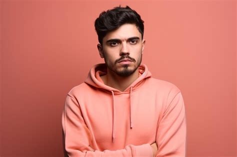 Premium Ai Image A Man On Solid Color Background With Pout Face Expression