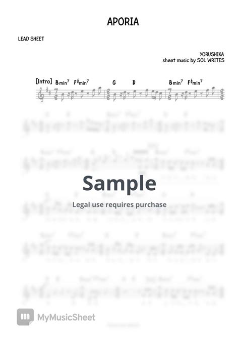 요루시카 아포리아 Kor 리드시트 코드 한글가사 Sheets By Sol Writes